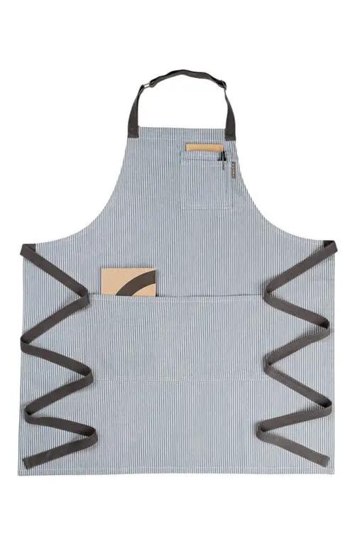 MEEMA Bib Apron With Pocketspinstriped - Blue