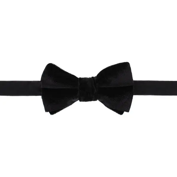 Trafalgar Poirot Velvet Bow Tie - Black