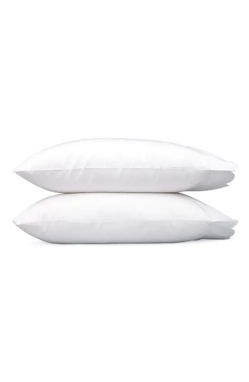 MATOUK Butterfield 500 Thread Count Cotton Percale Pillowcases - White