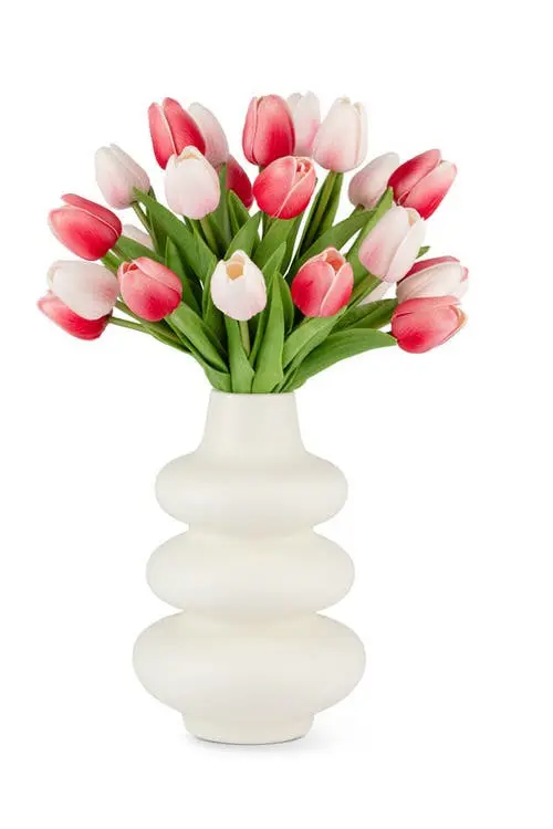 COCOBELLA Lilou Realtouch Tulip Arrangement - Fuschia/ White/ Pink