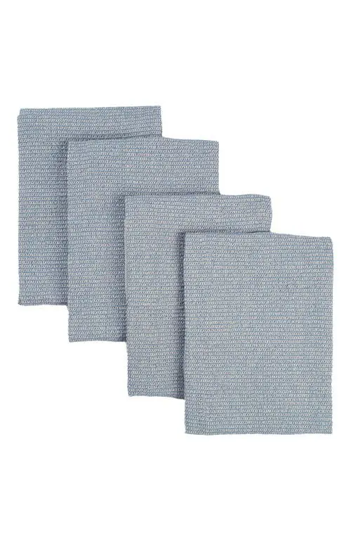 MEEMA Kitchen Towelscotton Waffle Weave Setset Of 4 - Blue
