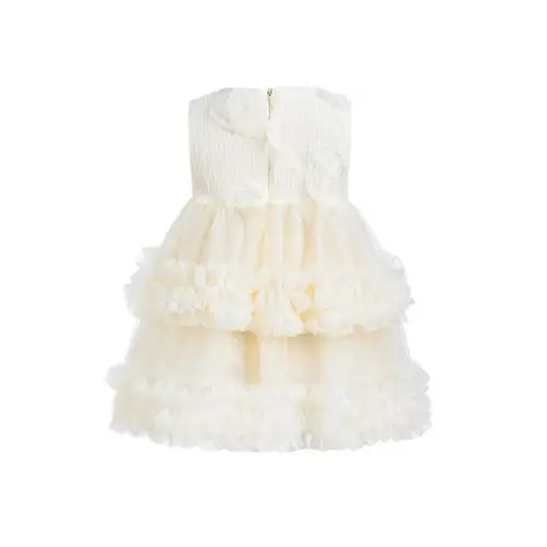 TULLEEN Flower Layered Tulle Dress - Ivory