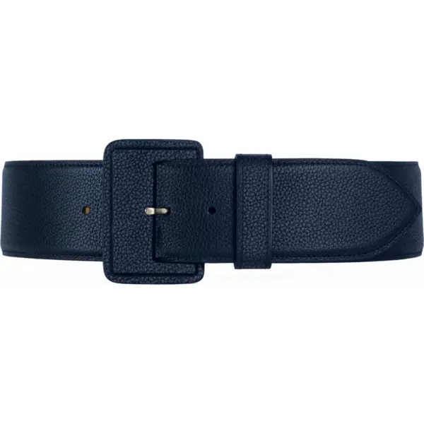 VAINCOURT PARIS La Merveilleuse Leather Waist Belt - Navy