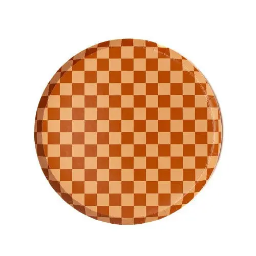 JOLLITY & CO Checkered Dessert Plates - Café Con Leche