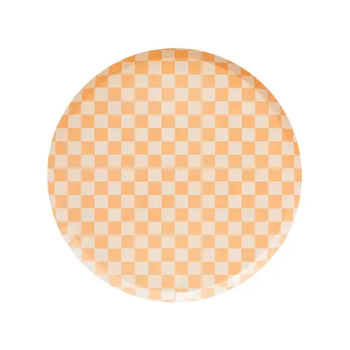 JOLLITY & CO Checkered Dessert Plates - Peaches N' Cream