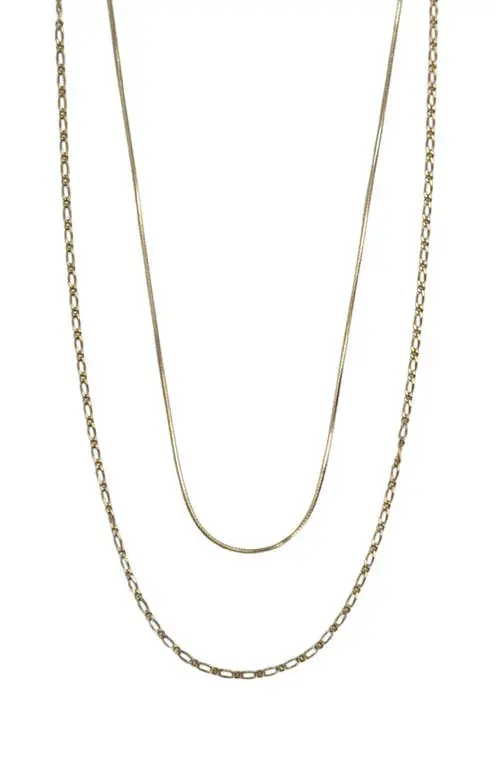 Argento Vivo Double Layered Chain Necklace - Gold