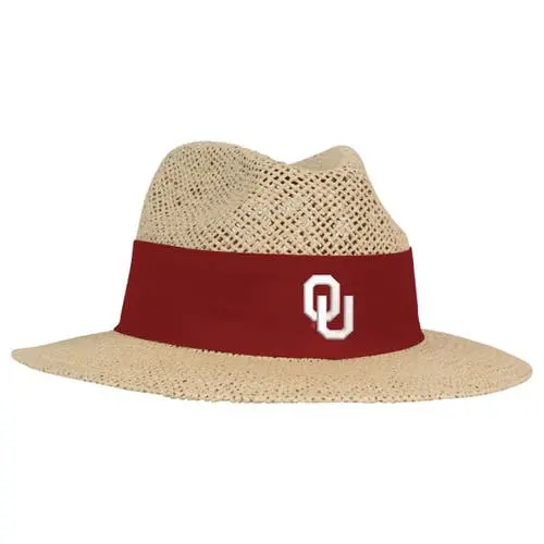 AHEAD Oklahoma Sooners Wellington Gambler Straw Hat