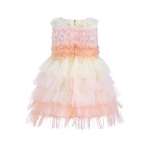 TULLEEN Ruffle Layered Tulle Dress - Pink
