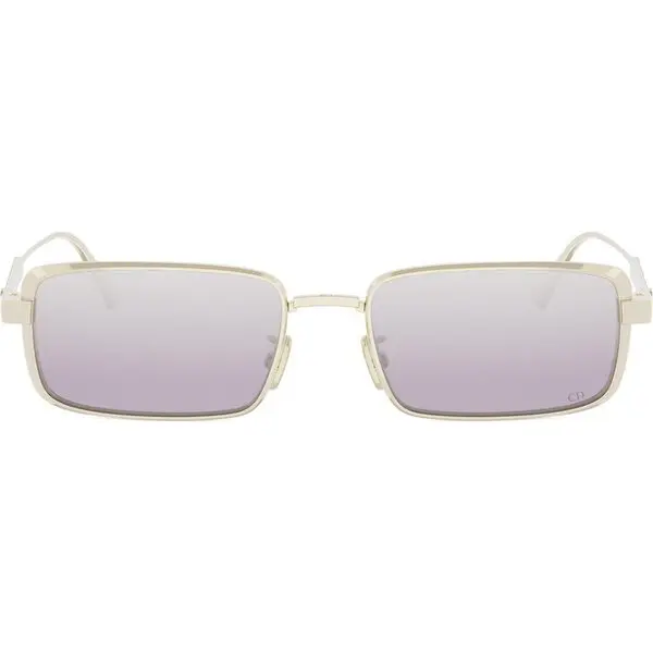 Dior Cannage S2u Rectangle Sunglasses - Palladium / Bordeaux Mirror