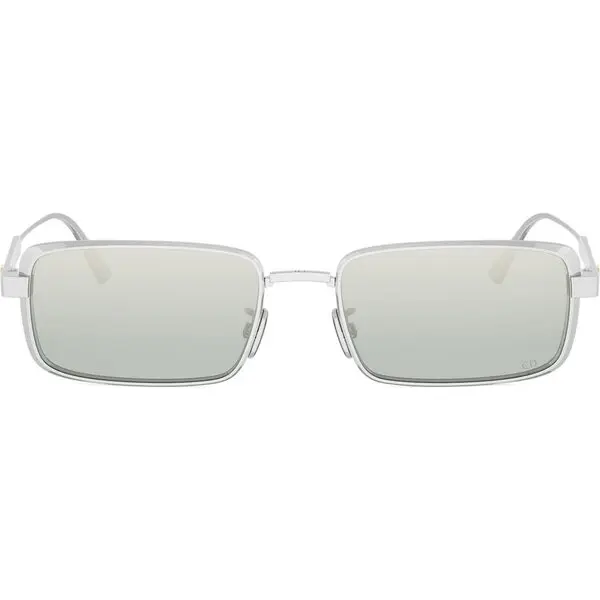 Dior Cannage S2u Rectangle Sunglasses - Palladium / Silver Mirror