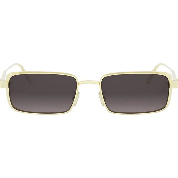 Dior Cannage S2u Rectangle Sunglasses - Shiny Gold / Gradient Smoke