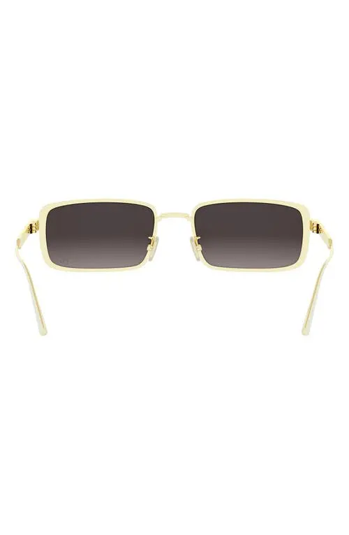 Dior Cannage S2u Rectangle Sunglasses - Shiny Gold / Gradient Smoke