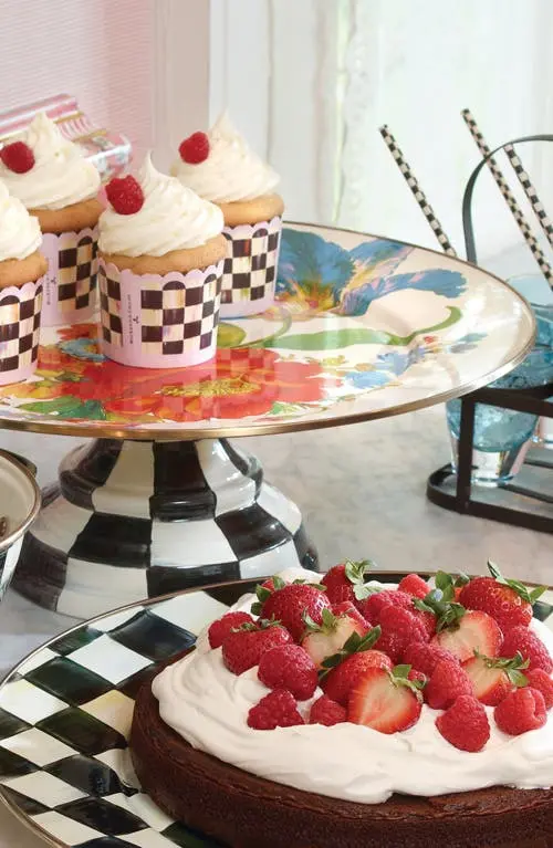MACKENZIE-CHILDS Flower Market Pedestal Platter