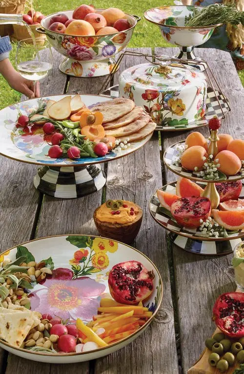 MACKENZIE-CHILDS Flower Market Pedestal Platter