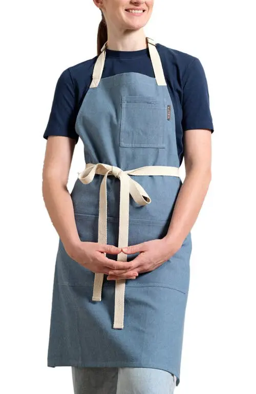 MEEMA Bib Apron With Pocketstwill - Blue