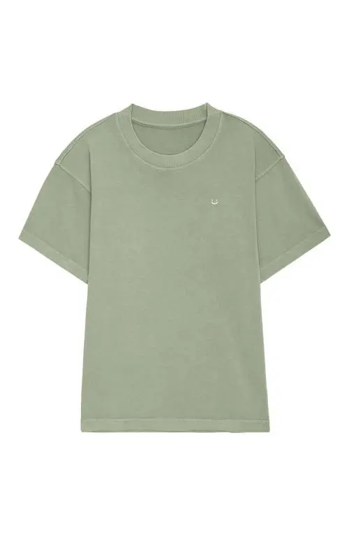 DALIX Lil Smile Heavyweight Pigment Dye Tee - Oil Green