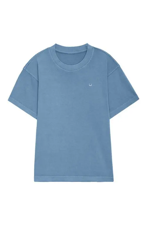 DALIX Lil Smile Heavyweight Pigment Dye Tee - Pebble Blue