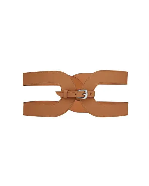 VAINCOURT PARIS La Délicieuse Leather Corset Belt - Camel