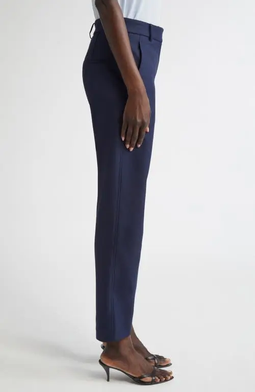 St. John Morgan Stretch Gabardine Ankle Pants - Navy