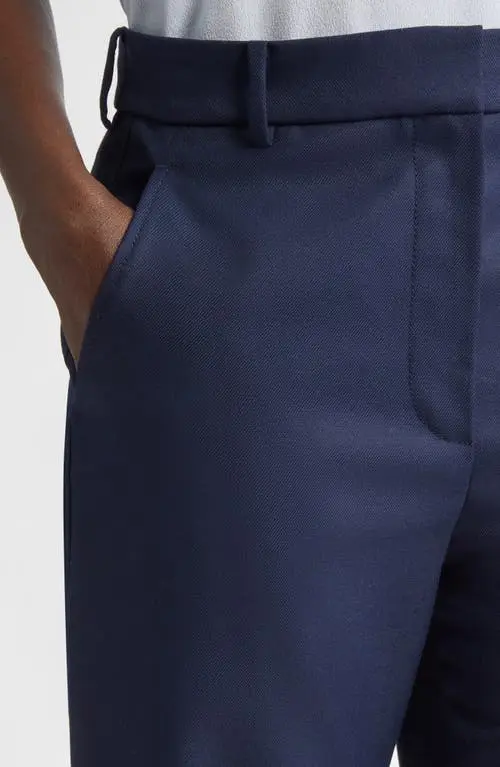 St. John Morgan Stretch Gabardine Ankle Pants - Navy