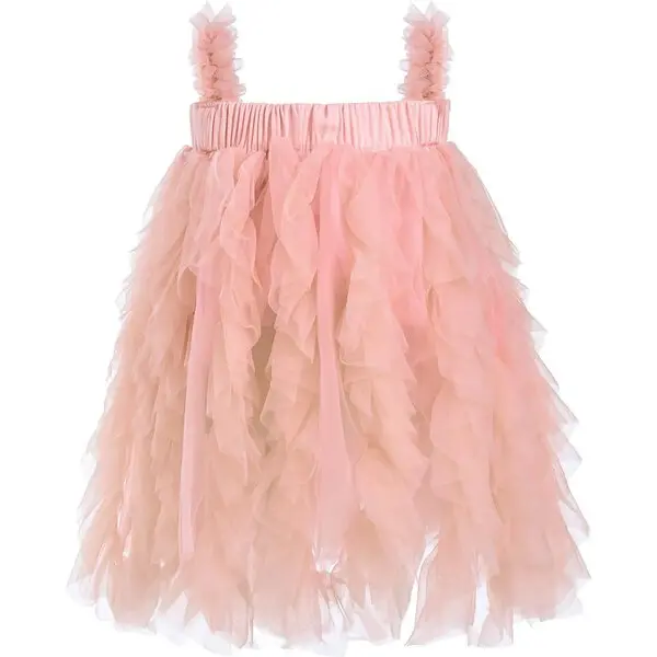 TULLEEN Sleeveless Ruffle Layered Dress - Pink