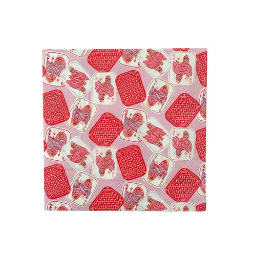 JOLLITY & CO Queens Four Of A Kind Patterned Large Napkins - Assorted Pre-pack