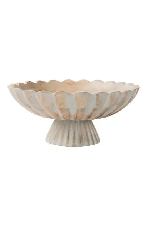 MELA ARTISANS Fluted Pedestal Bowlrustic - Grey