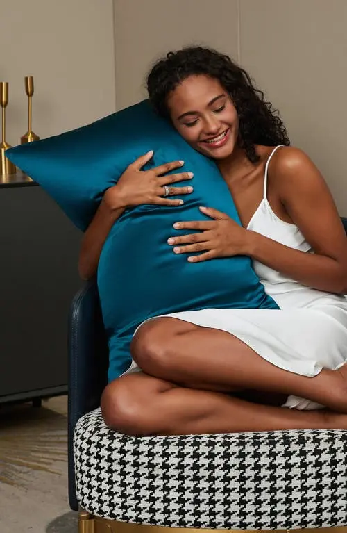 SILKSILKY 22momme Mulberry Silk Hidden Zipper Pillowcase - Teal