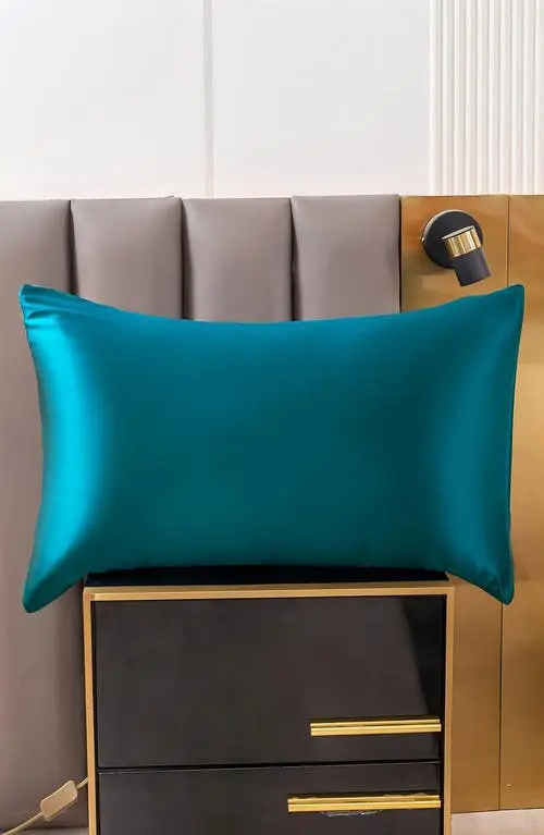 SILKSILKY 22momme Mulberry Silk Hidden Zipper Pillowcase - Teal