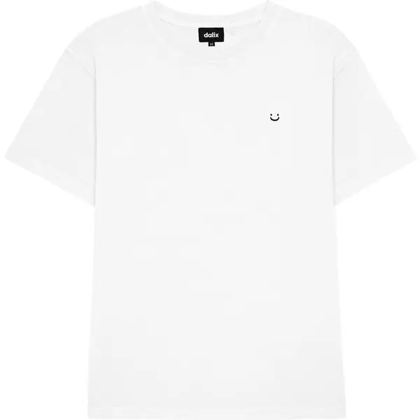 DALIX Lil Smile Midweight Garment Dye Tee - White