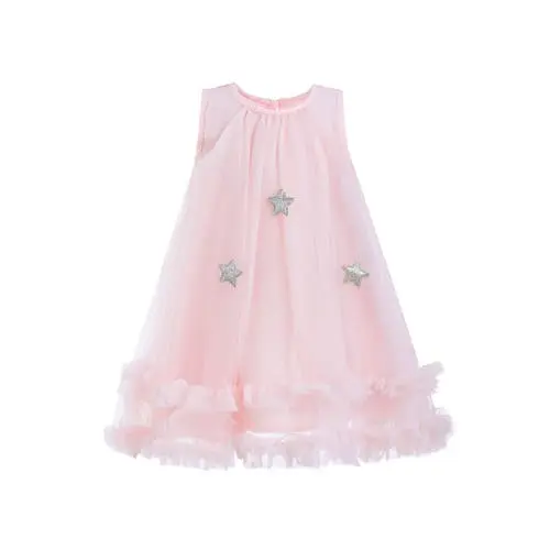MIMI TUTU Sleeveless Star Ruffle Dress - Pink