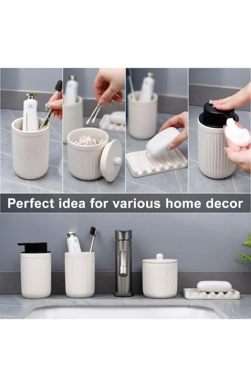 BOSILUNLIFE Pockmark Foaming Bathroom Set Recycled Eco-clay