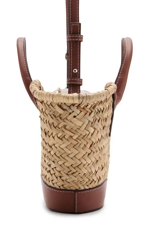 Mango Small Double Handle Natural Fiber Crossbody Bag