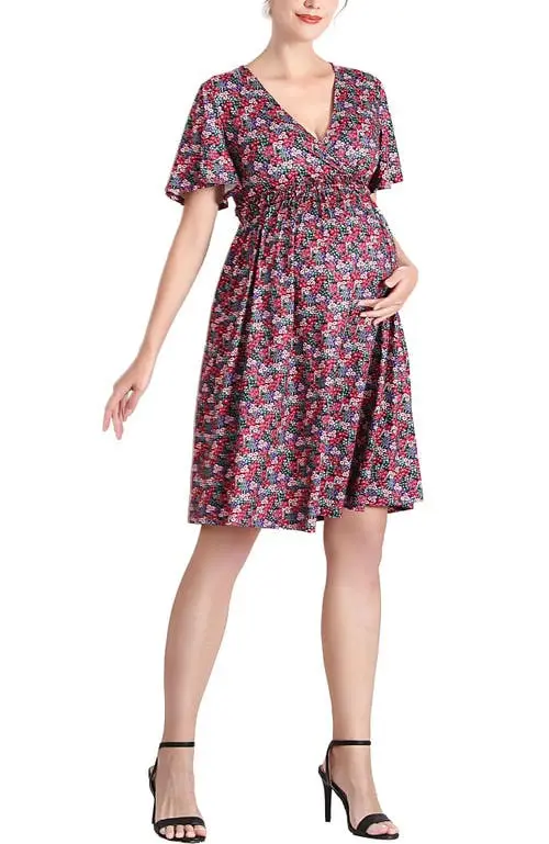 KIMI + KAI V-neck Maternity/nursing Dress