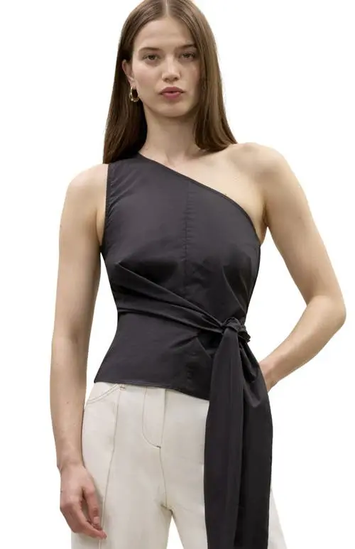 Rebecca Taylor Isla Poplin Top - Black