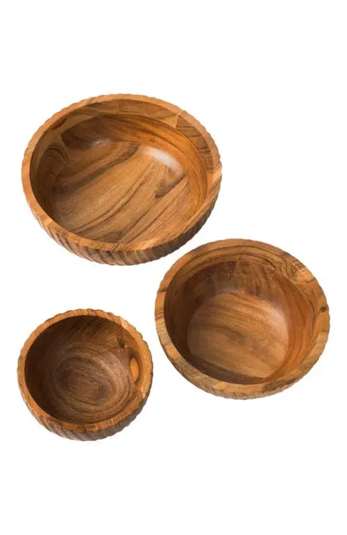 MELA ARTISANS Stria Acacia Wood Bowls