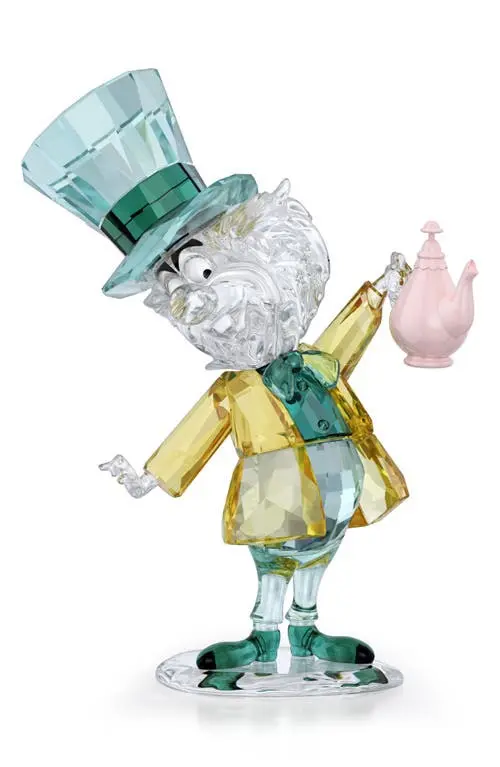 SWAROVSKI X Disney® Alice In Wonderland The Mad Hatter Figurine - Teal Multi