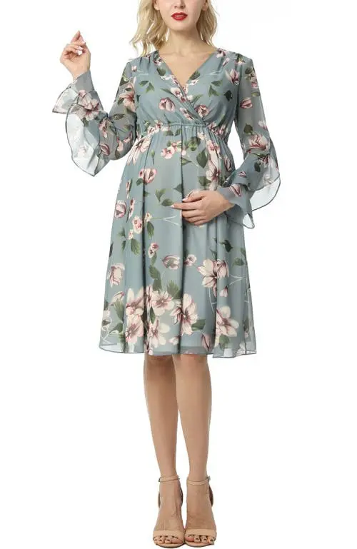 KIMI + KAI Salena Maternity Floral Print Dress