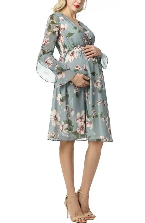 KIMI + KAI Salena Maternity Floral Print Dress