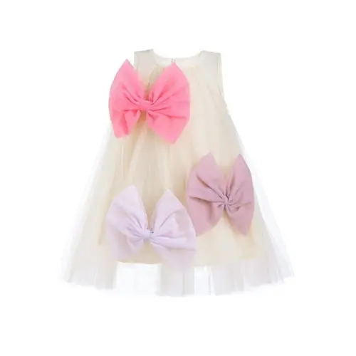MIMI TUTU Tulle Bow Sleeveless Dress