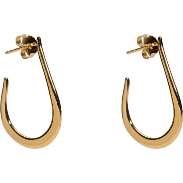 Argento Vivo Flat J-hoop Earrings - Gold