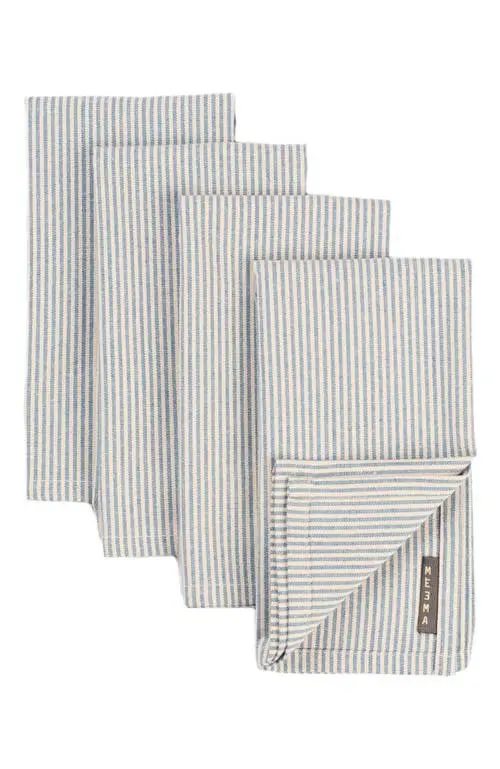 MEEMA Cloth Napkinsset Of 4pinstriped - Blue