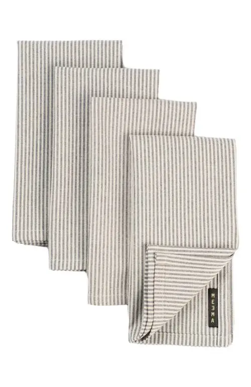 MEEMA Cloth Napkinsset Of 4pinstriped - Charcoal