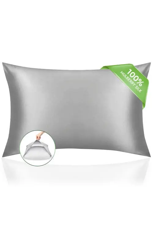SILKSILKY 22momme 100% Mulberry Silk Envelope Pillowcase - Silver