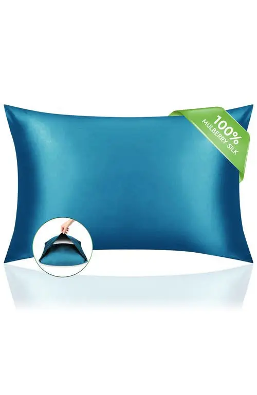 SILKSILKY 22momme 100% Mulberry Silk Envelope Pillowcase - Teal