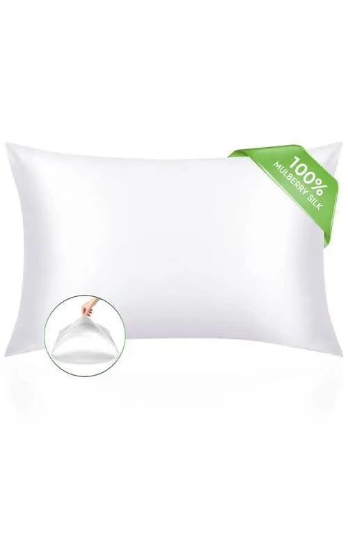 SILKSILKY 22momme 100% Mulberry Silk Envelope Pillowcase - White