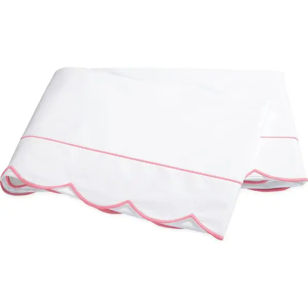 MATOUK Butterfield 500 Thread Count Cotton Percale Flat Sheet - Azalea