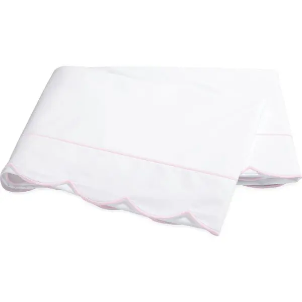 MATOUK Butterfield 500 Thread Count Cotton Percale Flat Sheet - Pink