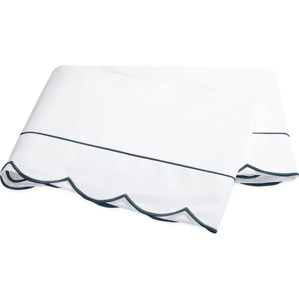 MATOUK Butterfield 500 Thread Count Cotton Percale Flat Sheet - Sea
