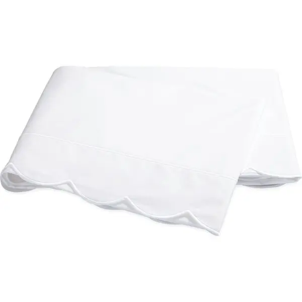 MATOUK Butterfield 500 Thread Count Cotton Percale Flat Sheet - White